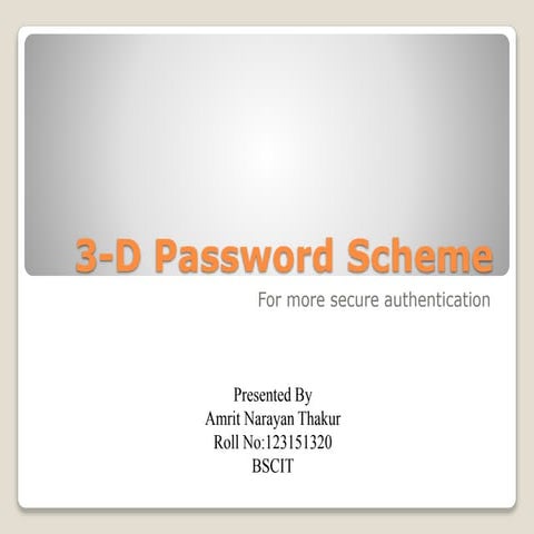 3D PASSWORD | PPT