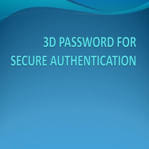 3 d password | PPT