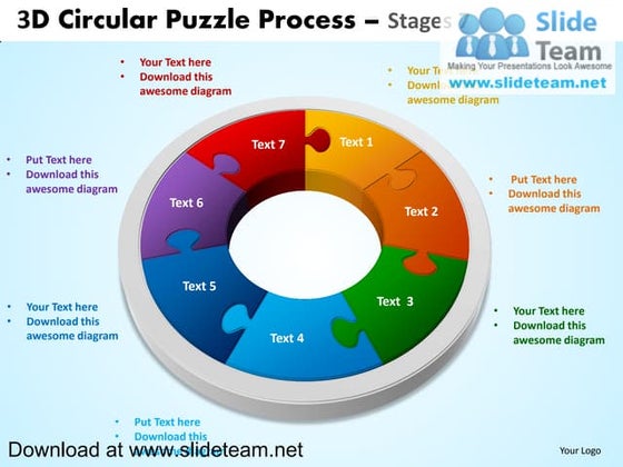 3d octagon puzzle process powerpoint slides. | PPT