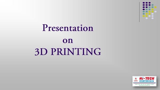 Introduction to 3D Printing | PPT