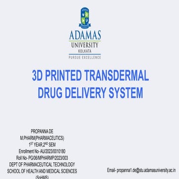 3D Printed Transdermal Drug Delivery System.pptx