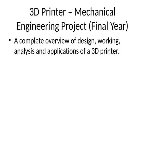3d printer project report | PDF