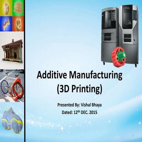 Additive manufacturing (3 d printing) -Vishal Bhaya | PPTX | 3-D ...