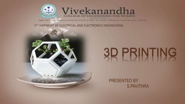3D PRINTING TECHNOLOGY.pptx | 3-D Graphics | Computer Software and Applications