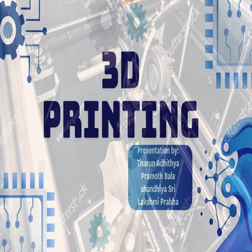 A presentation on 3D Printing technology .ppt