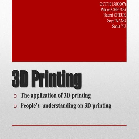 3 d printing 2nd edit | PPT