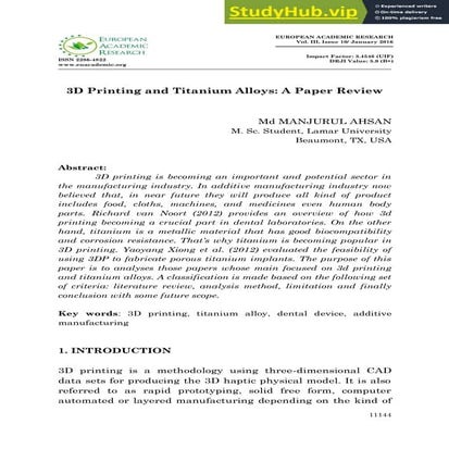 3D Printing and Titanium Alloys A Paper Review.pdf