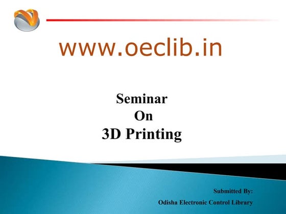 3D PRINTING TECHNOLOGY.pptx | 3-D Graphics | Computer Software and ...