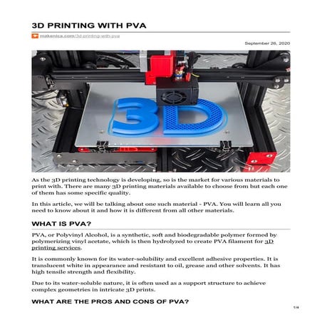 3D printing with pva | PDF | Free Download