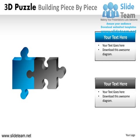3d puzzle building piece by powerpoint presentation templates. | PPT