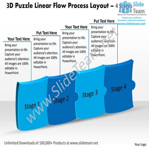 Puzzle graphics for interpretation guidelines 6 stages flow chart bus…