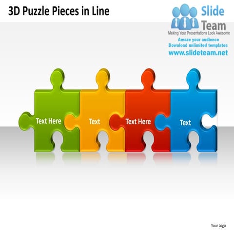 3d puzzle pieces in line powerpoint presentation slides ppt templates ...