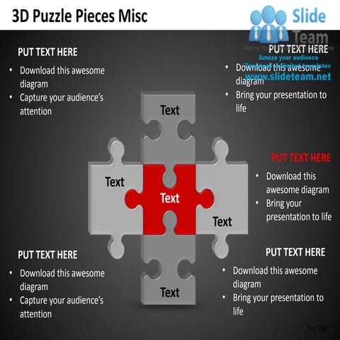 3d puzzle pieces misc powerpoint presentation slides ppt templates | PDF