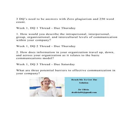 3 DQ’s need to be answers with Zero plagiarism and 250 word count..docx