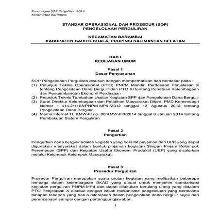 3 draft sop perguliran | PDF