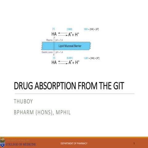 3 drug absorption from the git | PPT