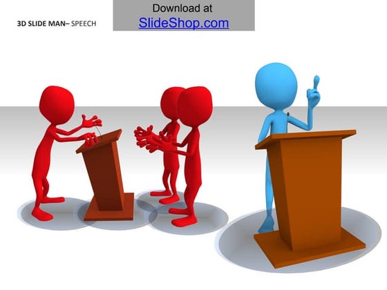 3D slide man - falling animated | PPT