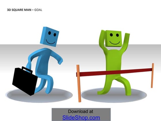 3D slide man - falling animated | PPT