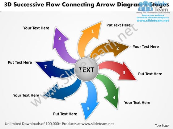 Flow chart 10 diverging arrows form strategy circular network power ...