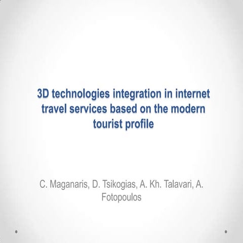 3 d technologies integration in internet travel services based on the ...