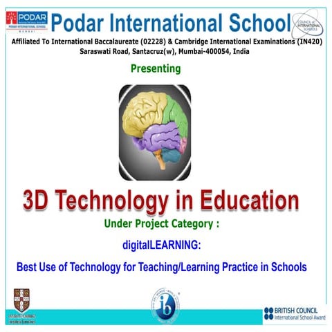 3 d technology in education :: Podar International School | PPTX