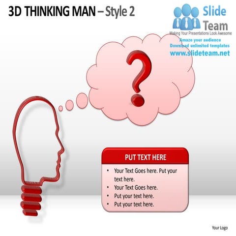 3d thinking man style 2 powerpoint presentation slides ppt templates | PDF