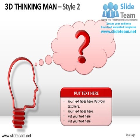 3d thinking man style design 1 powerpoint ppt slides. | PDF
