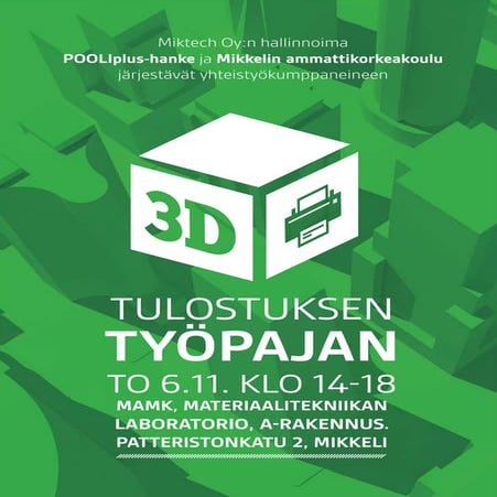 Kutsu 3D-tulostuksen työpajaan | PDF