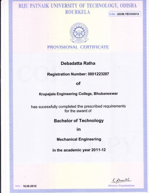Convocation Certificate - M.B.A