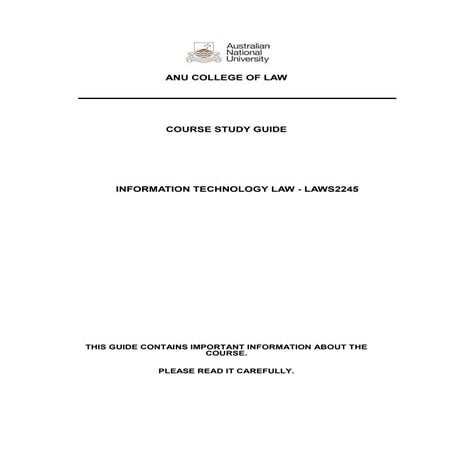 Course Study Guide Laws2245 | PDF