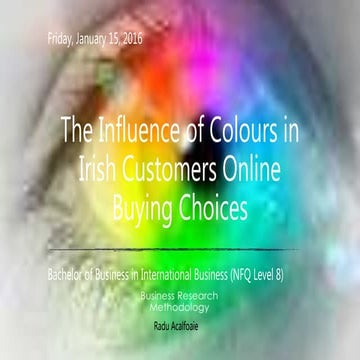 The Influence of Colours in Irish Customers Online | PPTX