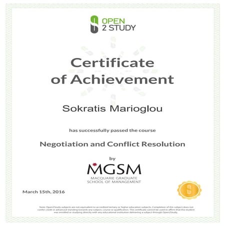 Subject_Certificate_15_March_2016 | PDF