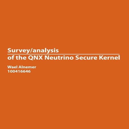 Survey/analysis of the QNX Neutrino Secure Kernel | PDF
