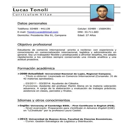 Tonoli Lucas - CV | PDF