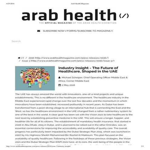 Arab Health Magazine_Future_of_Healthcare | PDF