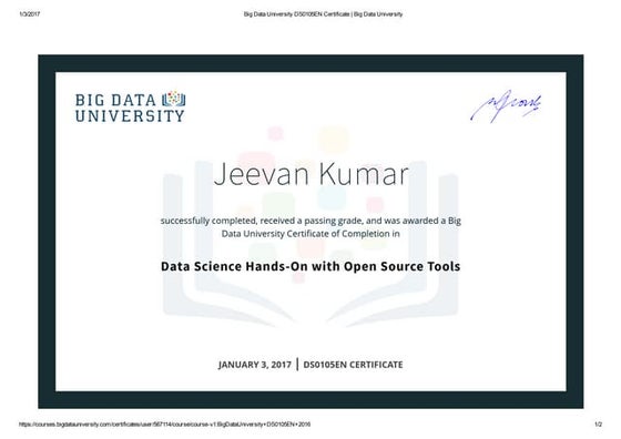 Gaurav-Big Data University DS0105EN Certificate _ Big Data University | PDF