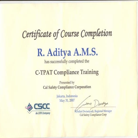 Certificate C-TPAT | PPT