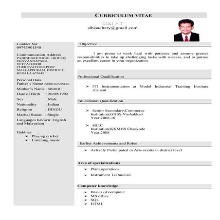 RESUME SIBI S ACHARY | DOC