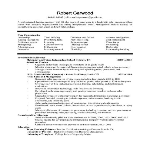 Robert Garwood resume November 2016 | PDF