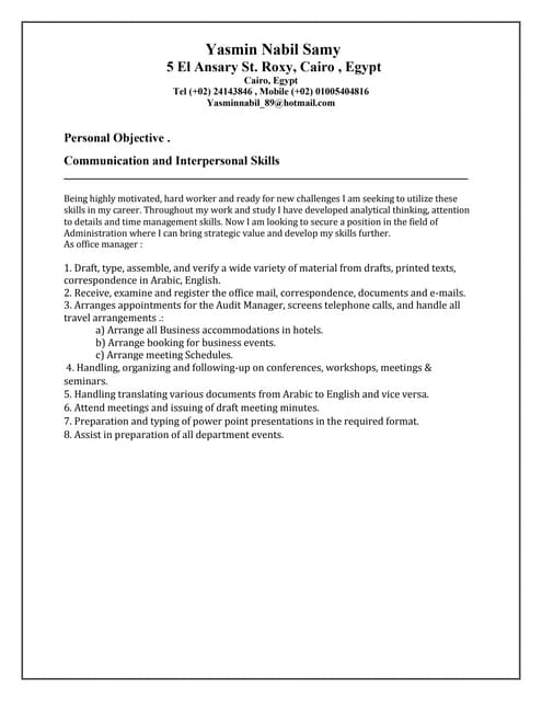 Abir CV | DOC | Resume Writing and Advice | Job Search