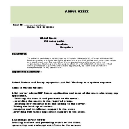 abdul_new_resume (2) | DOC | IT and Internet Support | Internet