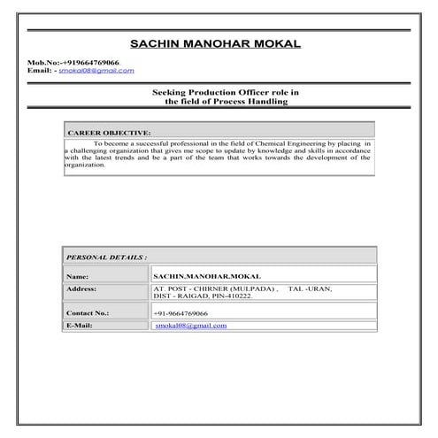 SACHIN CV (1) | DOC