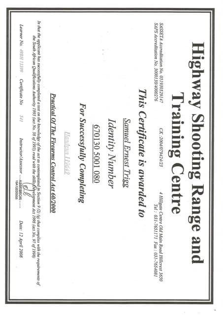 P&T Training Certificate | PDF