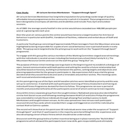 Support through Sport case study | DOCX