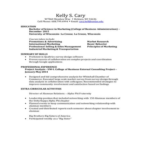 Jane McQueeny Resume | PDF