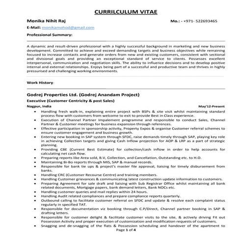 Resume_ Monika | PDF
