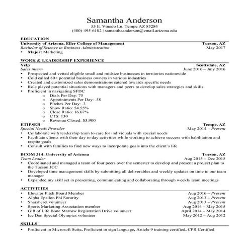 sam anderson's updated resume | PDF