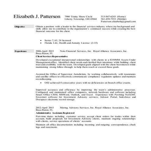 Elizabeth Patterson Resume cp | PDF