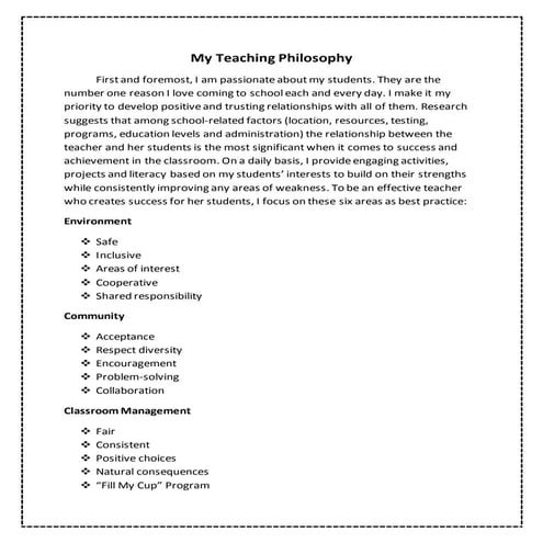 My Teaching Philosophy | DOCX | Professional School | Postgraduate ...