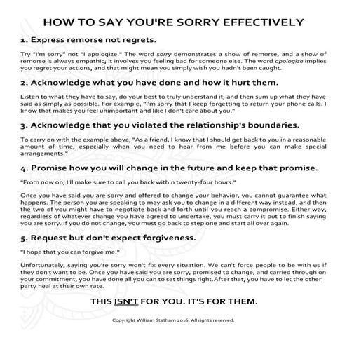 How to say you're sorry | PDF